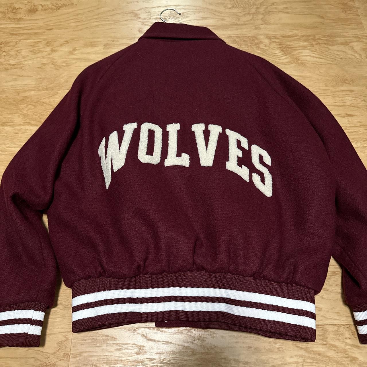 Darc sport letterman jacket Burgundy Size... - Depop