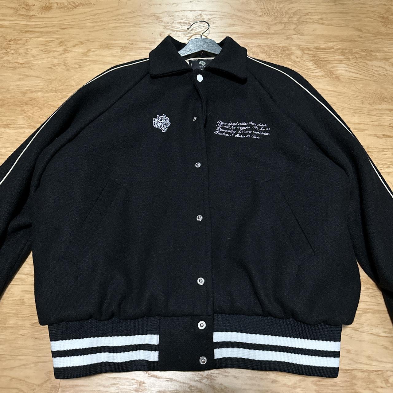 Darc sport letterman jacket Black Size large 79... - Depop