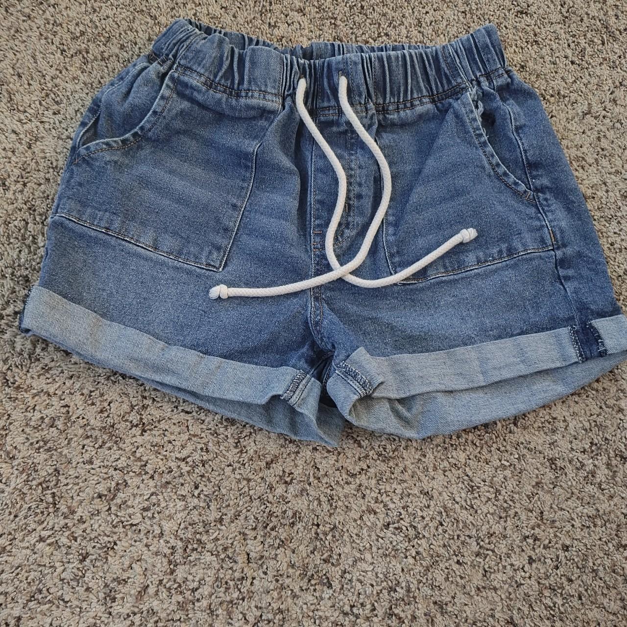 No boundaries drawstring jean shorts - Depop