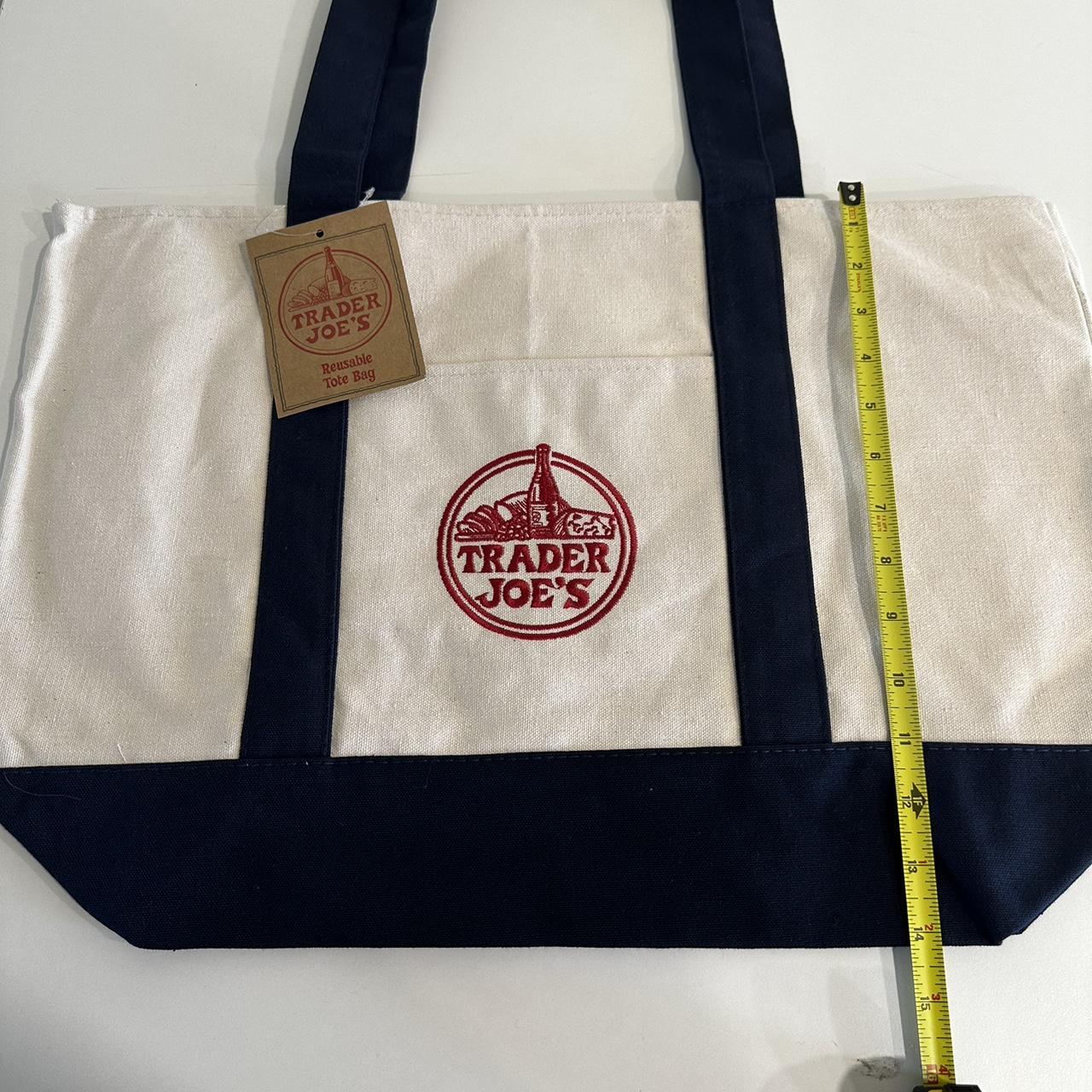 Trader Joe's Reusable Canvas Eco Tote Bag Heavy Duty... - Depop