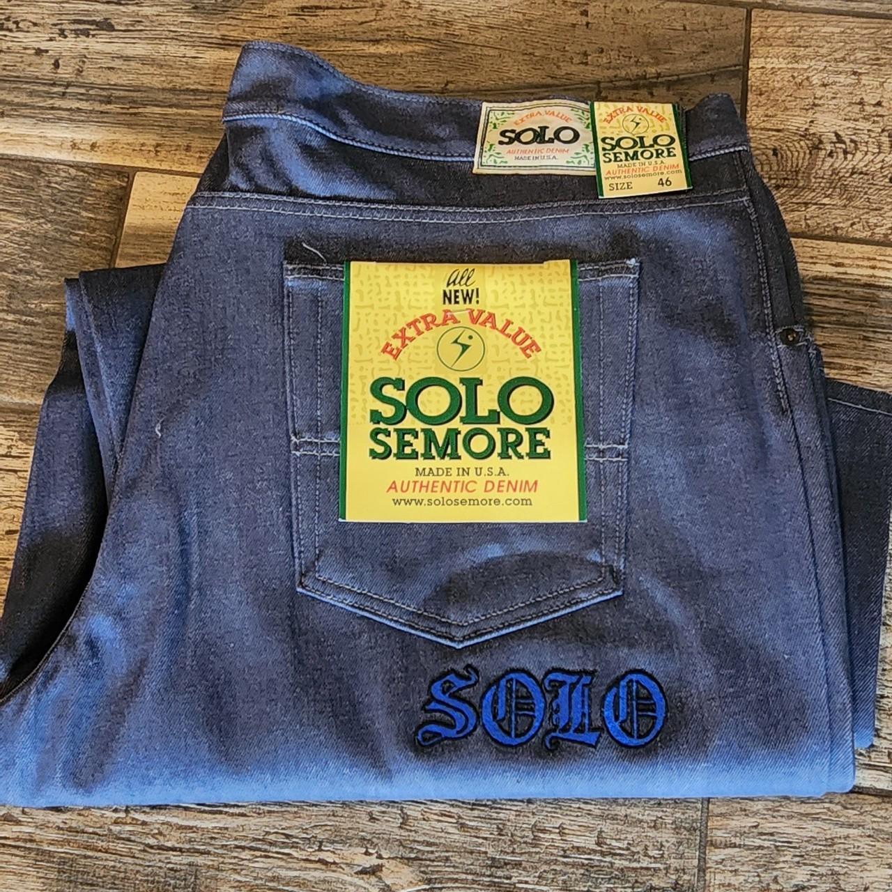 vintage solo jeans 90s Deadstocks Rare embroidery... - Depop