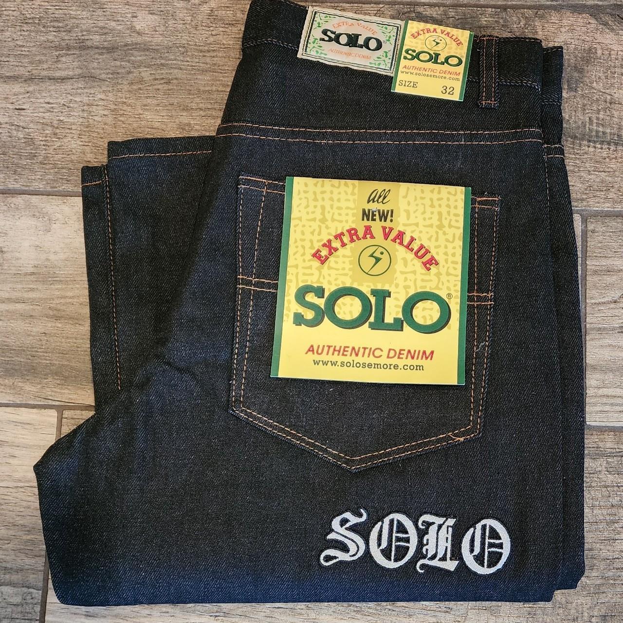 vintage solo jeans 90s Deadstocks Rare embroidery... - Depop