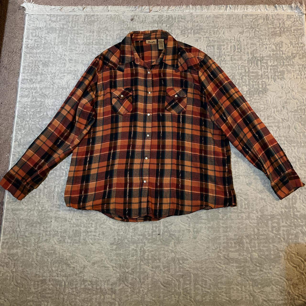 🌟 Wrangler Thin Flannel 🌟 Button Up/Worn Color:... - Depop