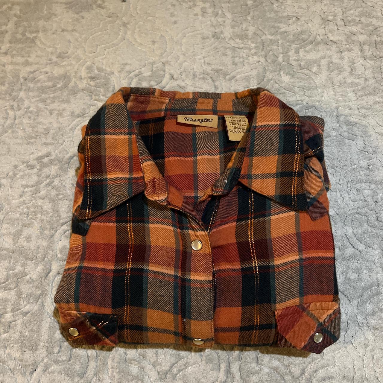 🌟 Wrangler Thin Flannel 🌟 Button Up/Worn Color:... - Depop