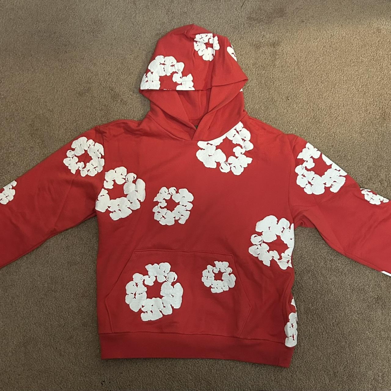 Authentic red denim tears hoodie size medium - Depop