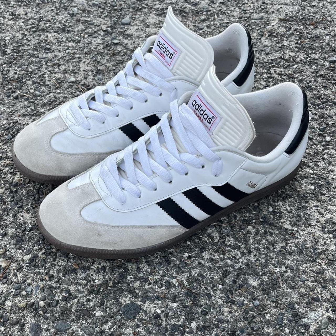 Adidas sambas size 11, worn a couple times but is in... - Depop