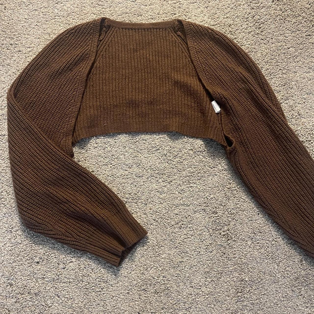 Brown knit bolero - Depop