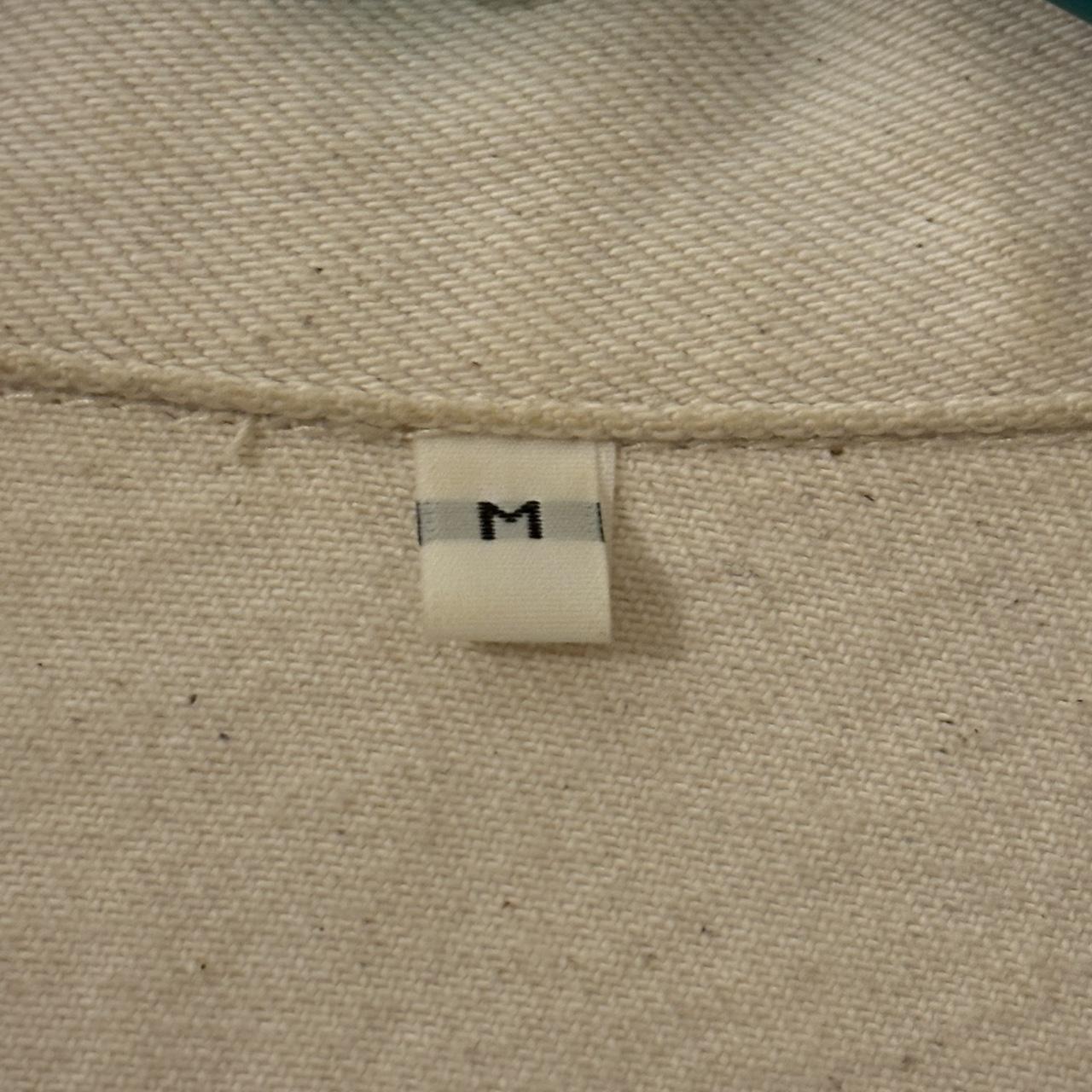 muji jean jacket in a cream colour - size... - Depop