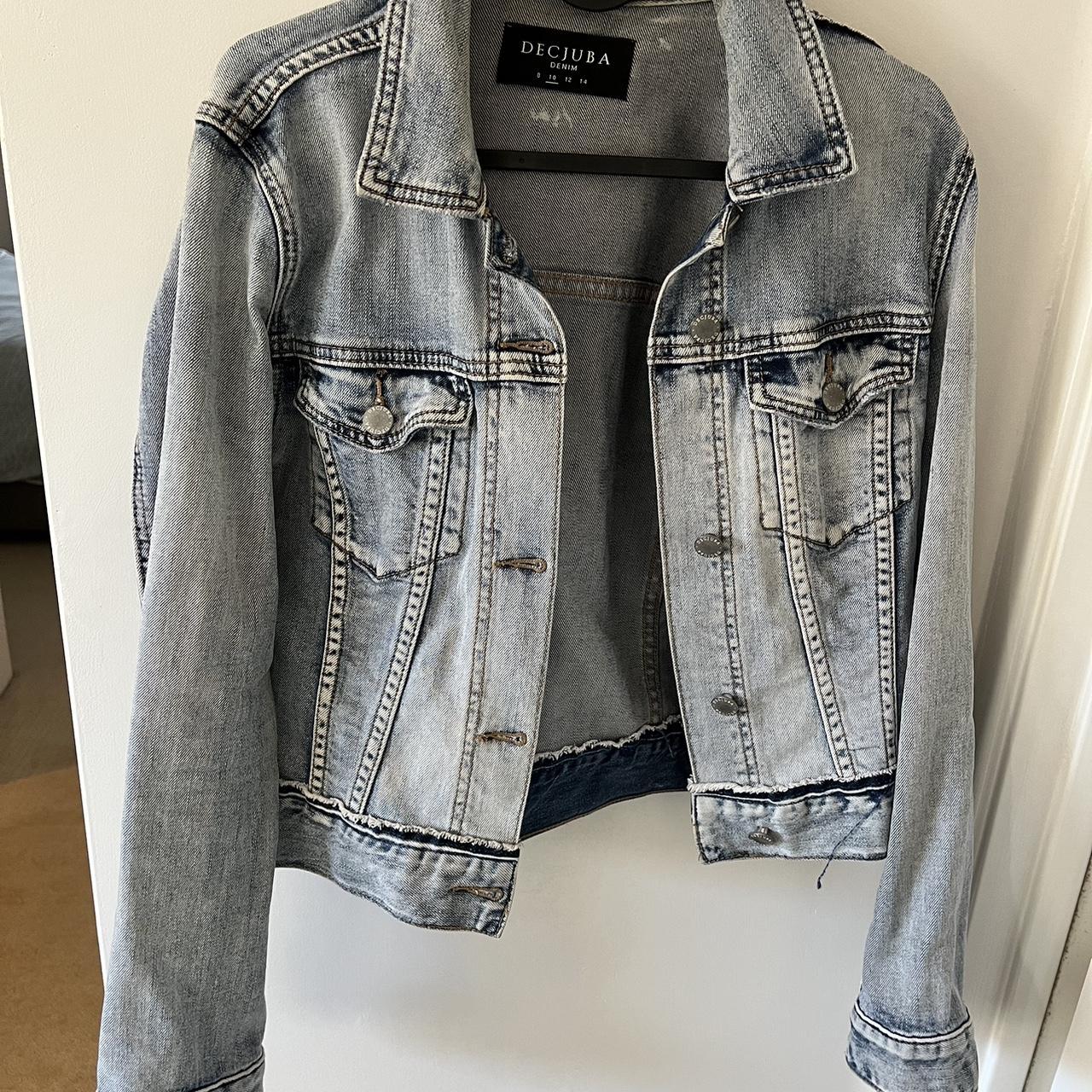 Decjuba denim jacket Size AU10 Jacket has a bit of... - Depop