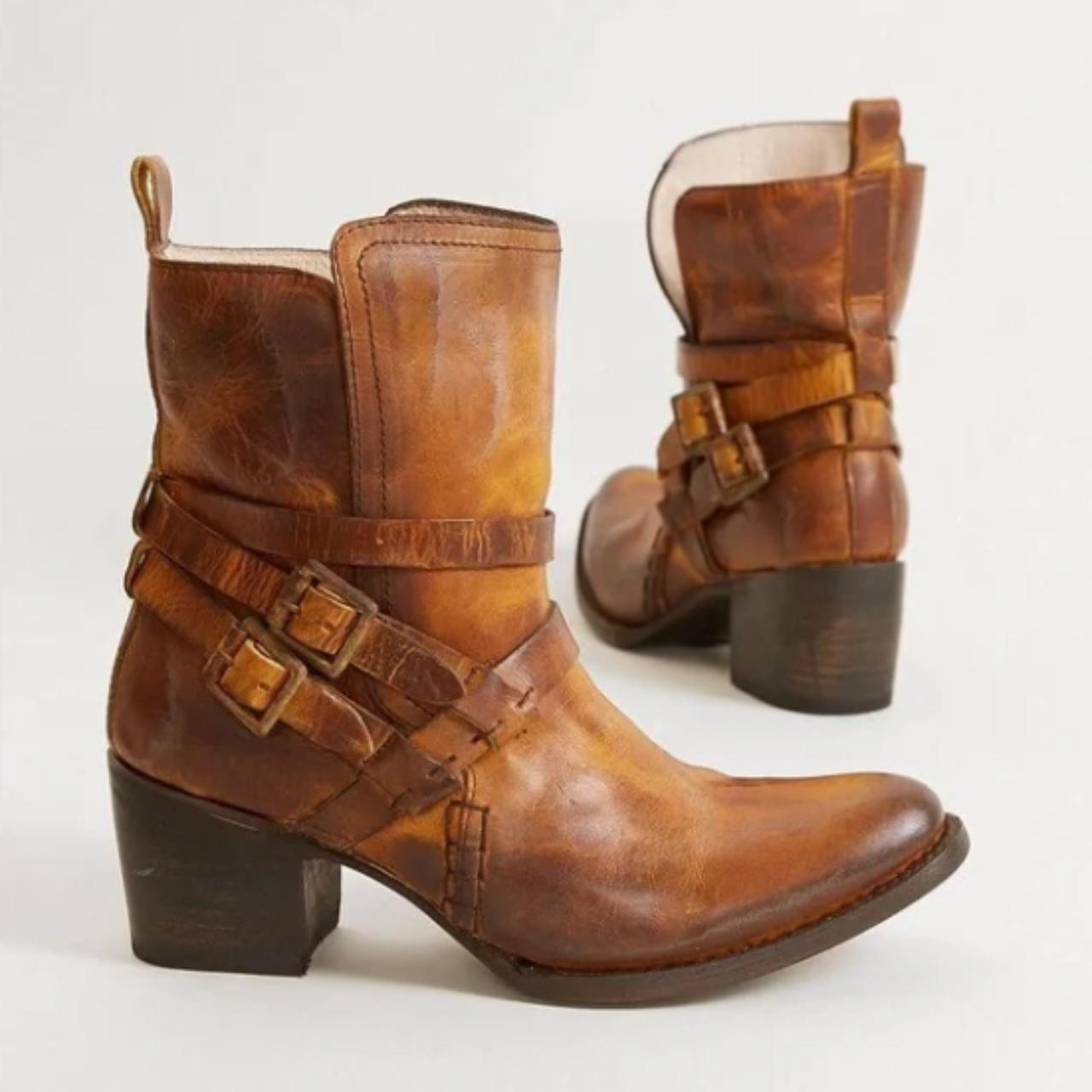 Freebird Saint Cognac Leather Ankle Boots These... - Depop