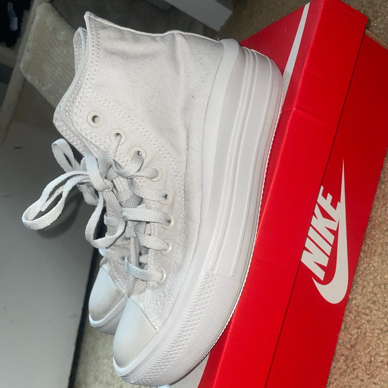 Converse platforms worn once or twice has a tiny red... - Depop