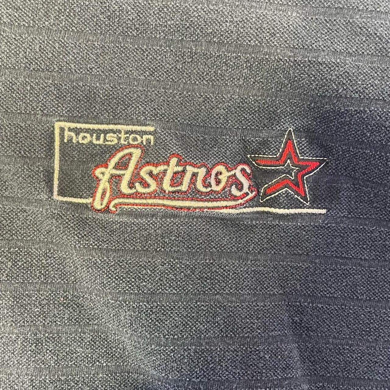 Houston Astros Textured Majestic MLB Baseball Polo... - Depop