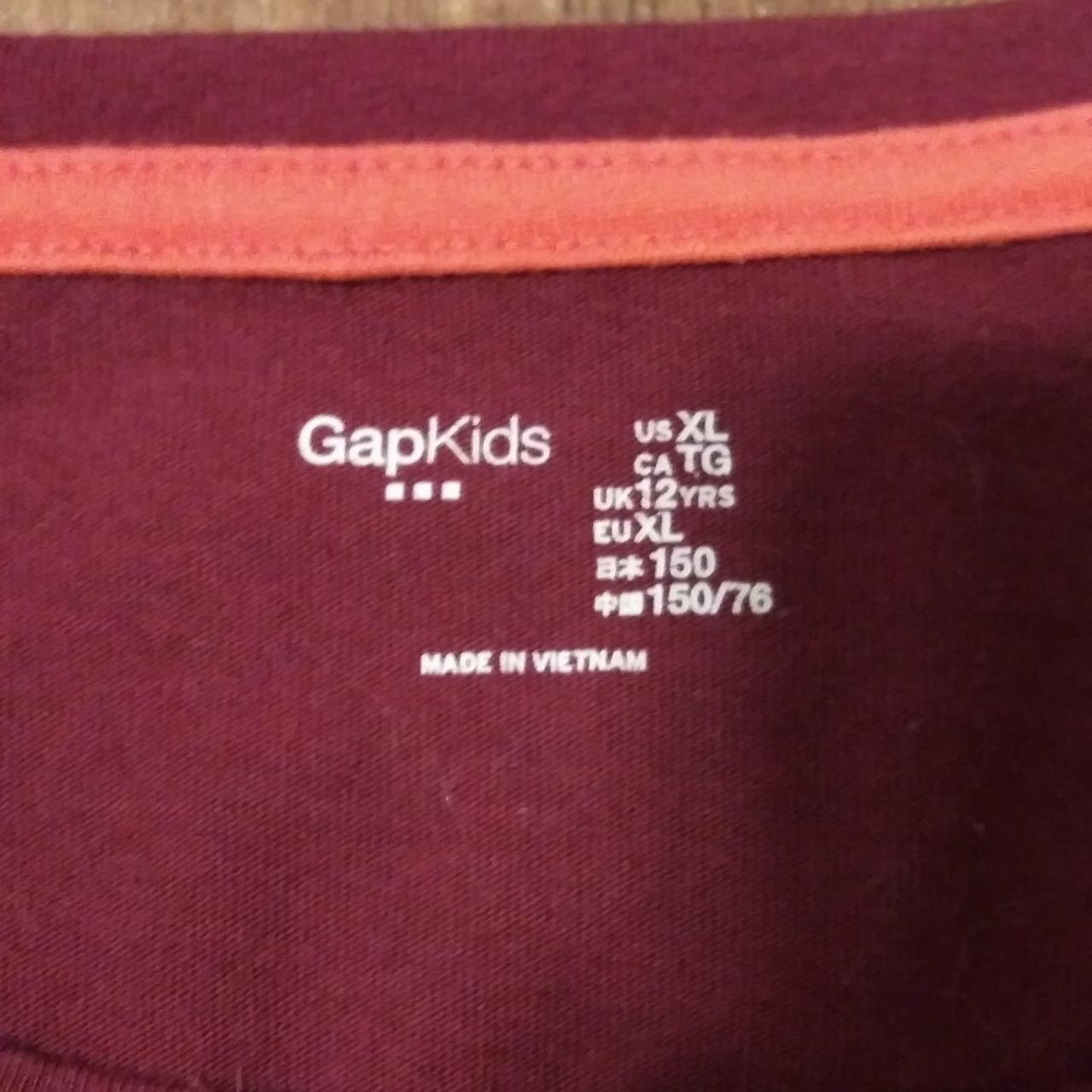 GAP Kids T-Shirts Girls Tops Burgundy Color Size XL... - Depop