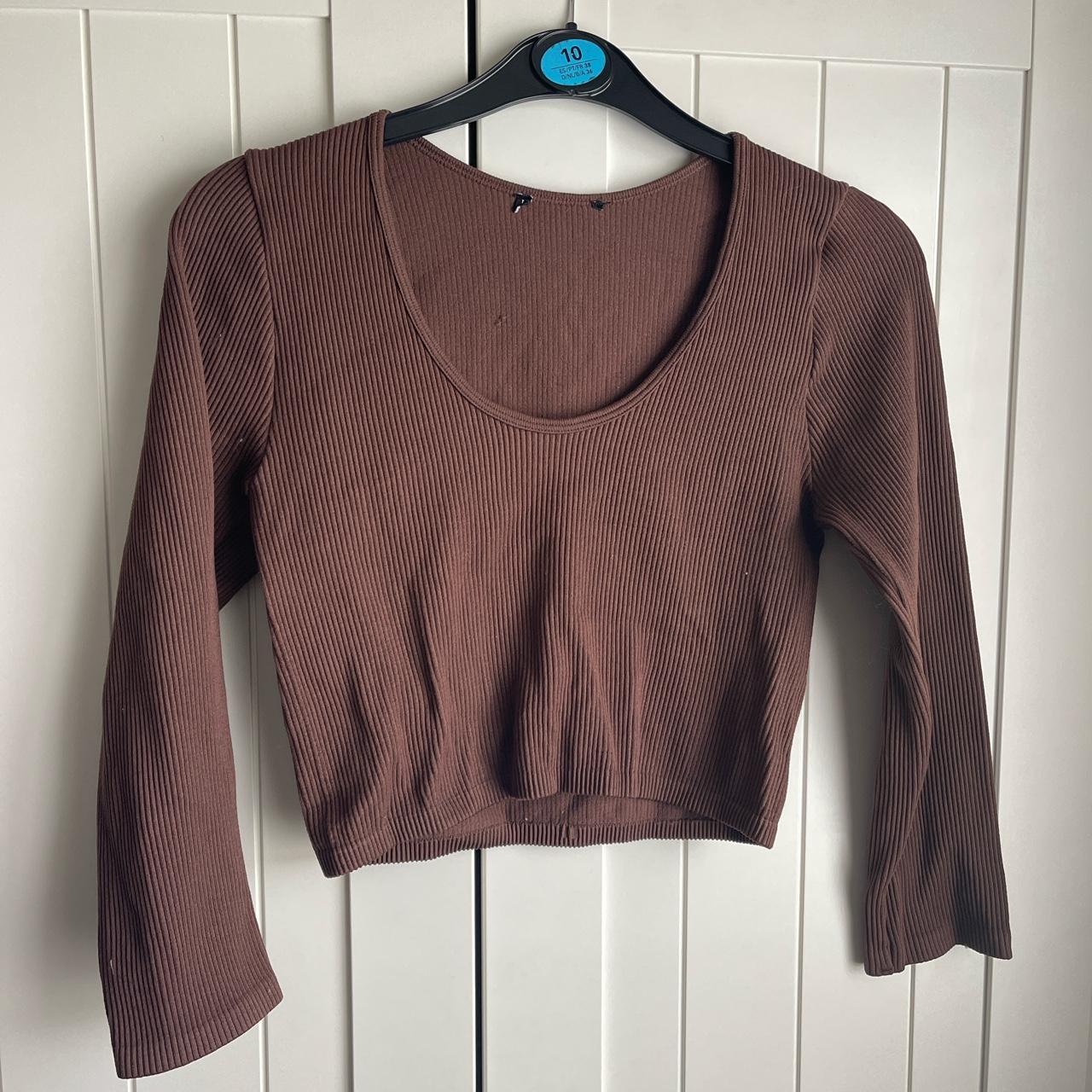 Zara contour collection brown three quarter sleeve... - Depop
