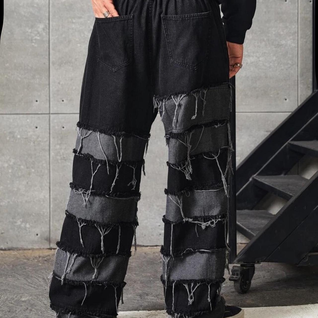 Manfinity EMRG xl baggy grey black switch stitch... - Depop