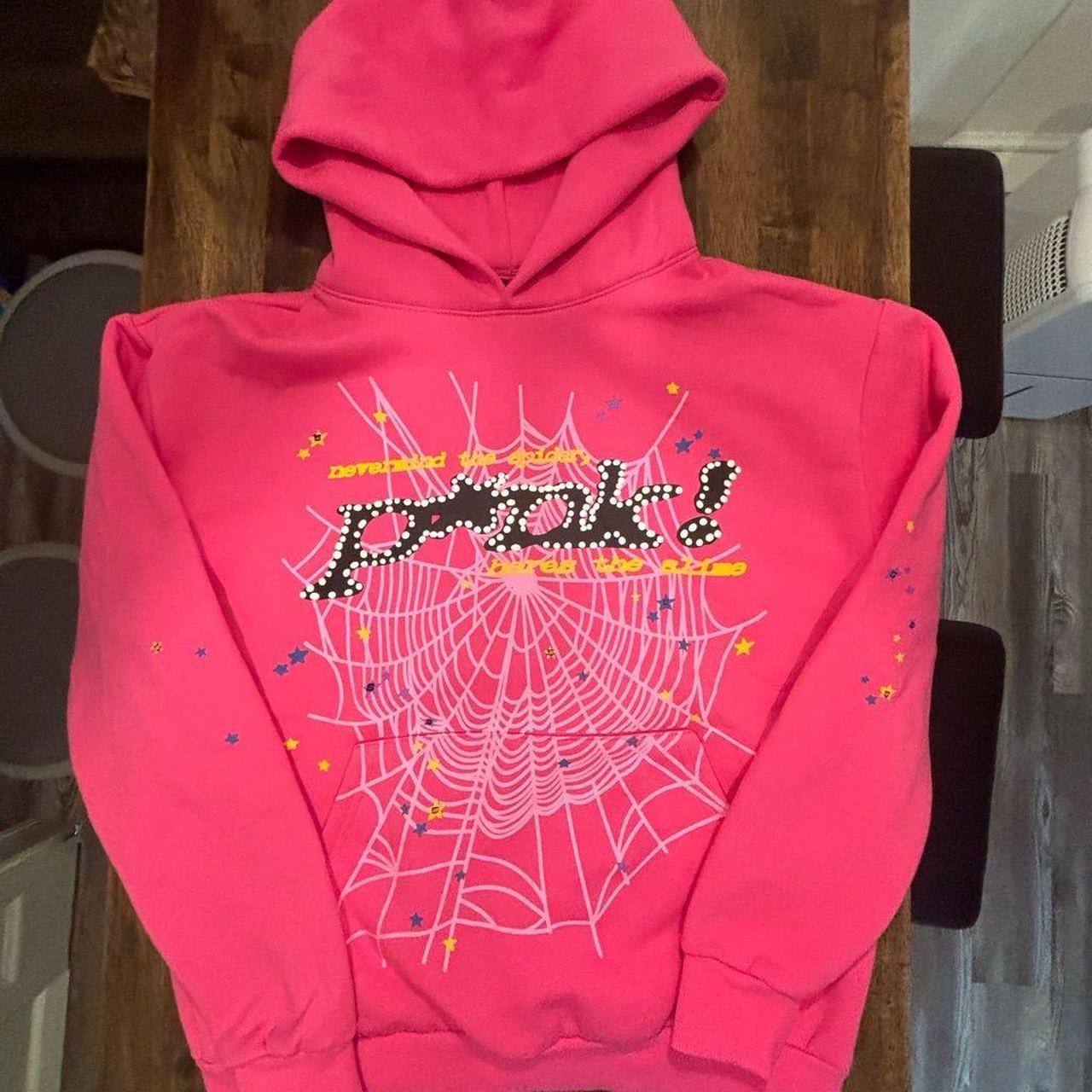 Pink spider hoodie - Depop