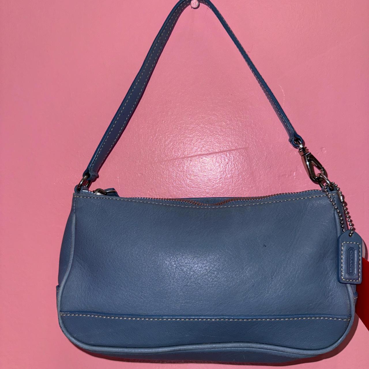 Coach baby blue vintage 2000s mini shoulder bag... - Depop