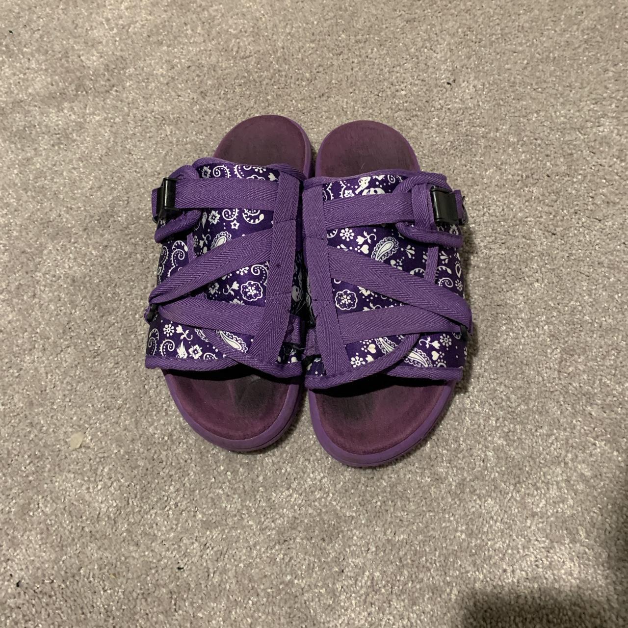 Purple Bandana Draco slides - Depop