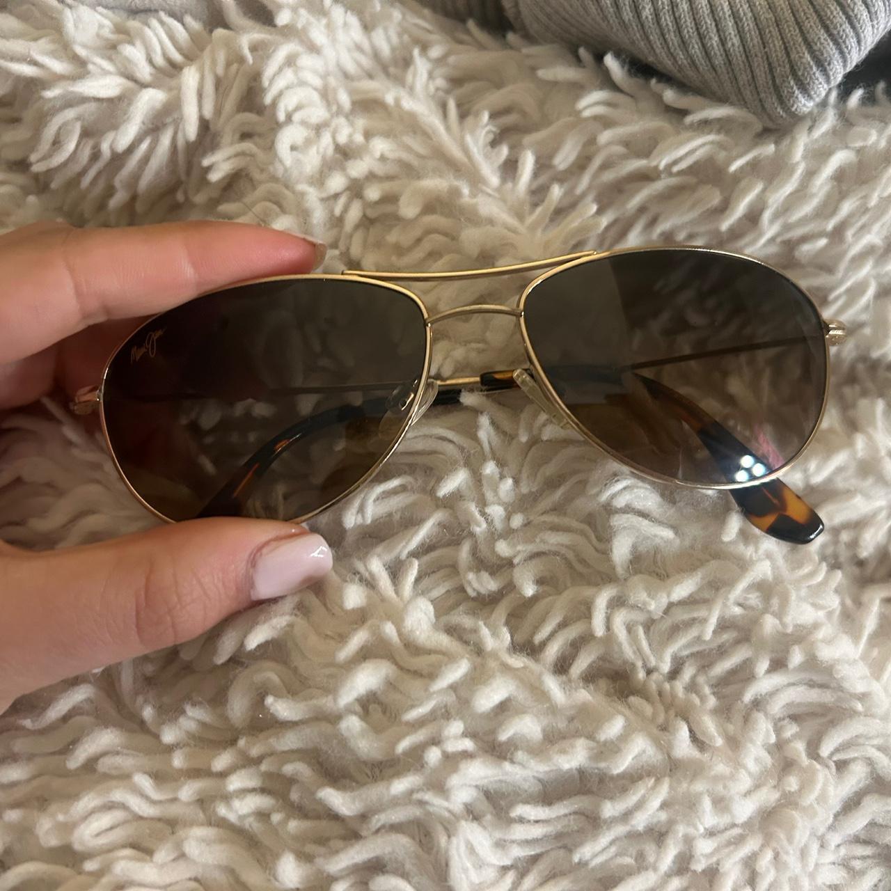 Brown and gold aviator sunglasses. Ray bands!! So... | Depop