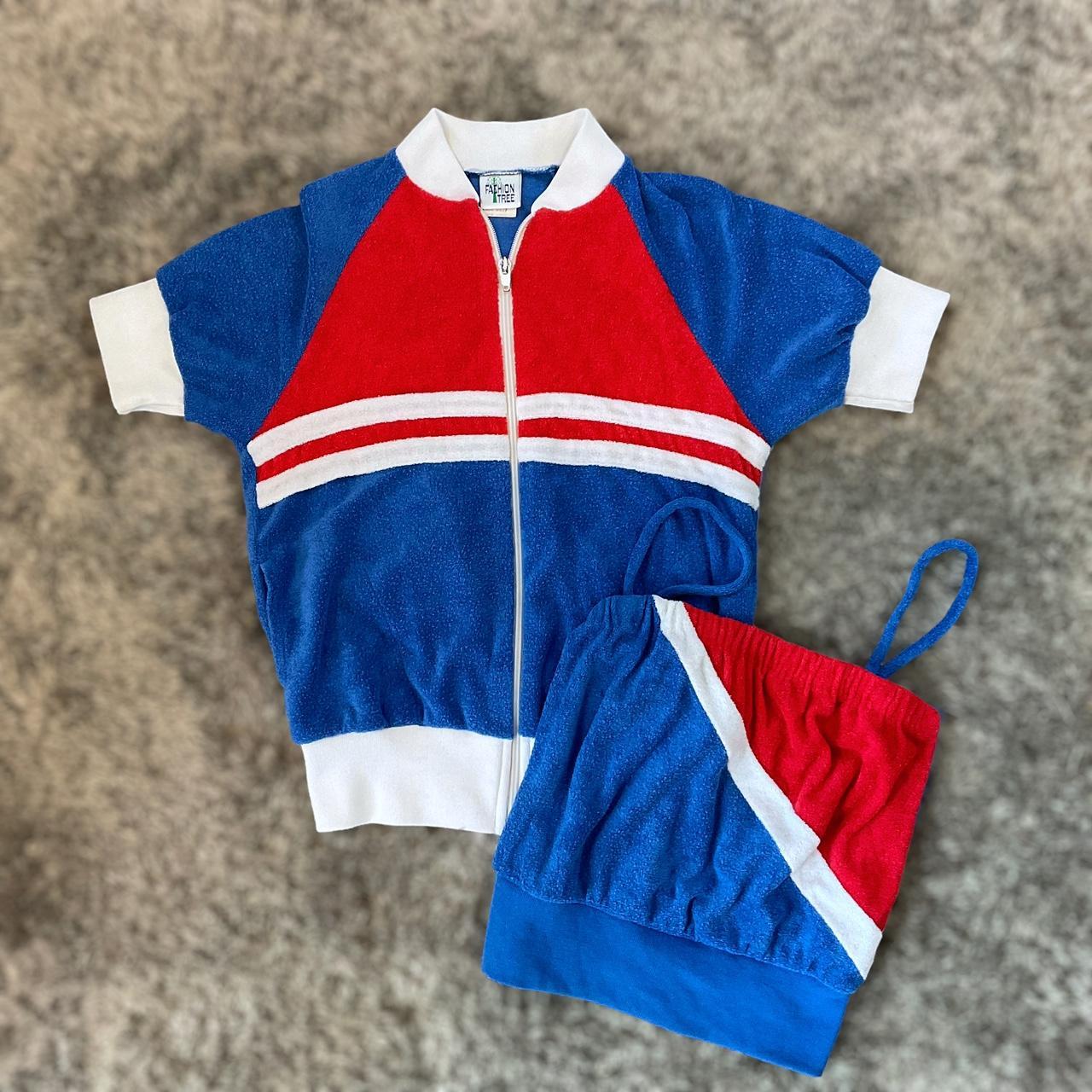 Vintage 1970s Terry Cloth Set Women’s Full Zip... - Depop
