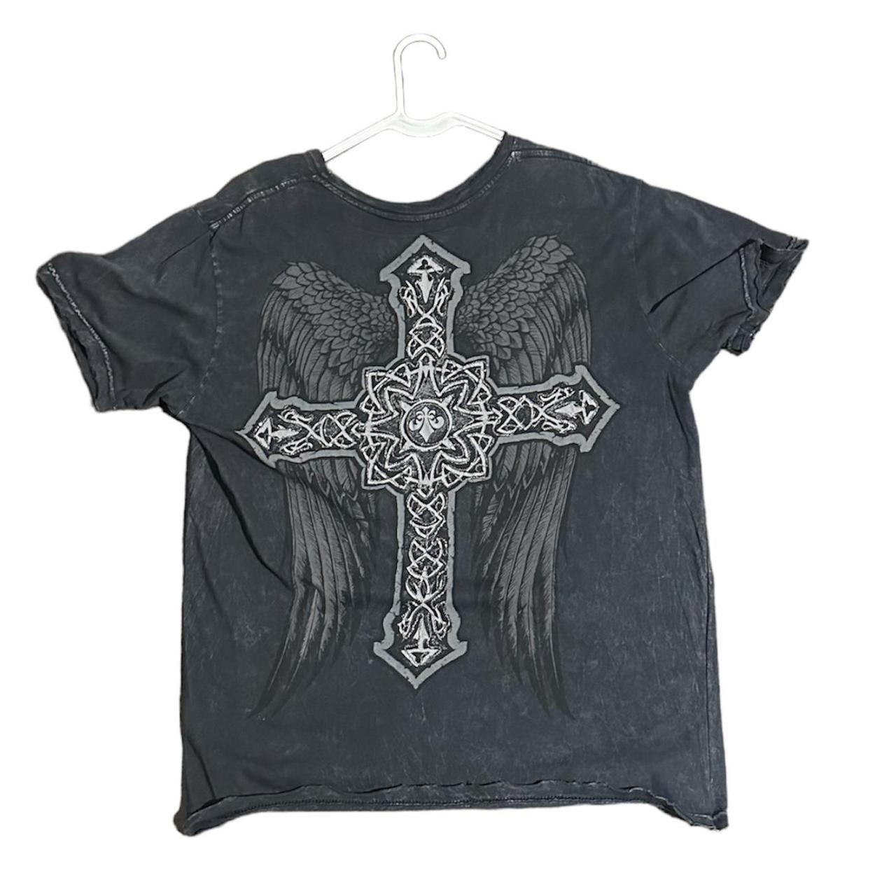 Super rare affliction chain metal tee Amazing color... - Depop