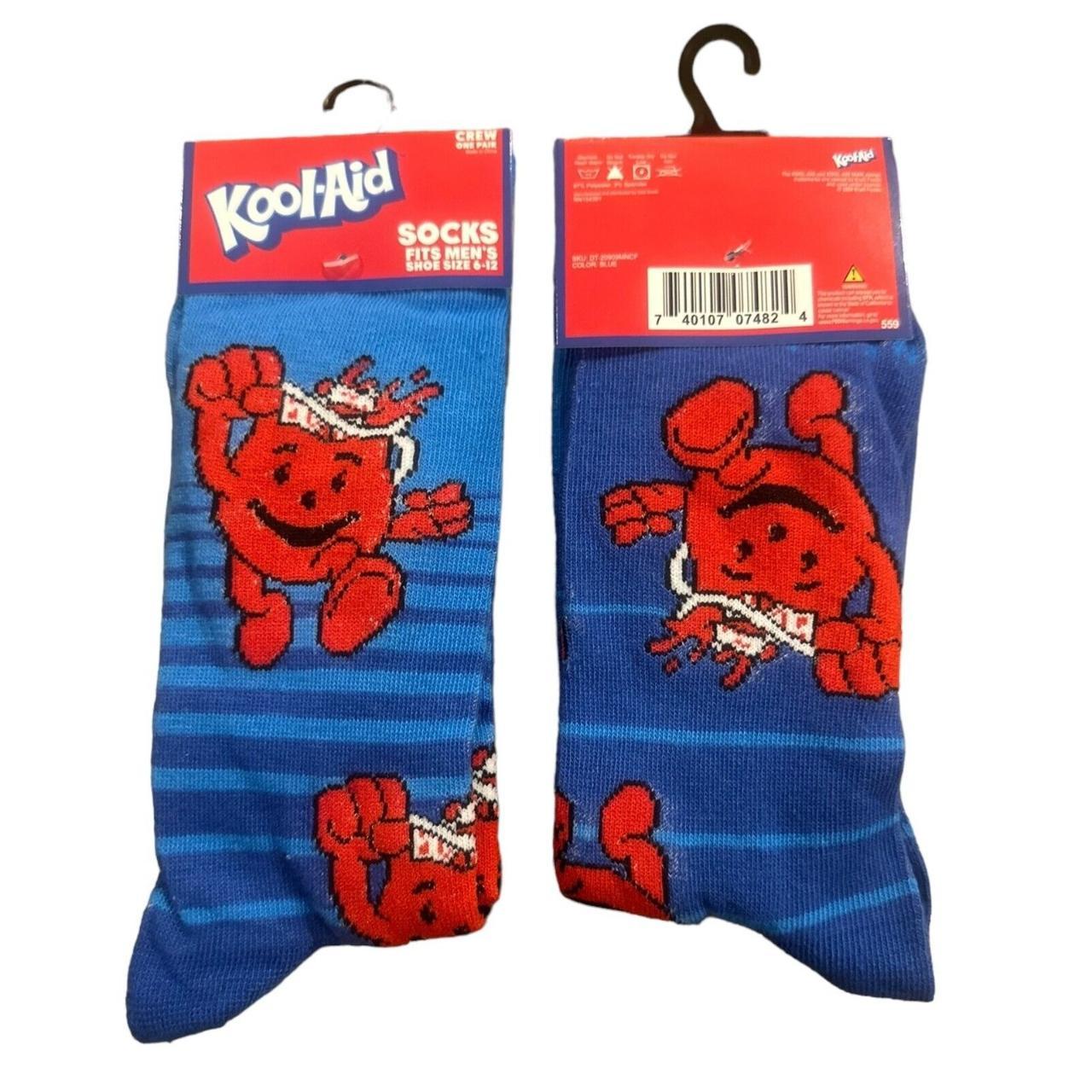 1 Kool-Aid Crew Socks Men's (6-12 Shoe Size) Blue... - Depop