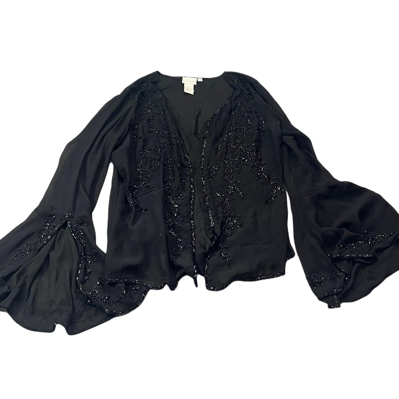 Beautiful beaded whimsical goth blouse ₊ ‧₊˚౨ৎ˚₊ ‧₊... - Depop