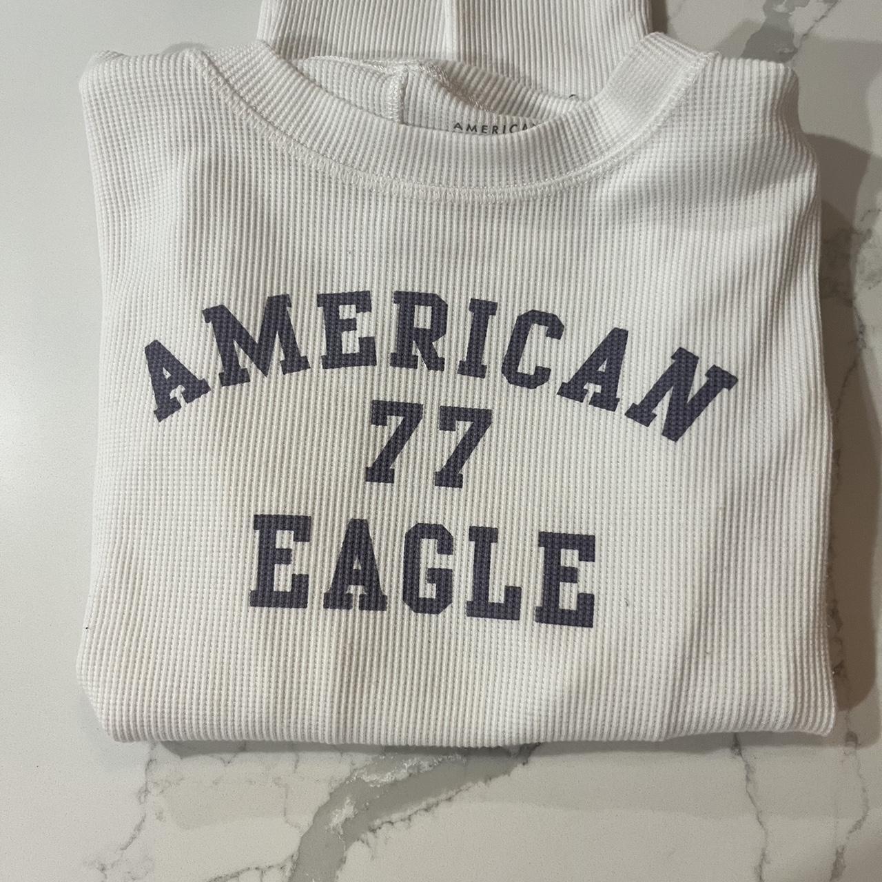 American eagle white long sleeve size small never worn - Depop