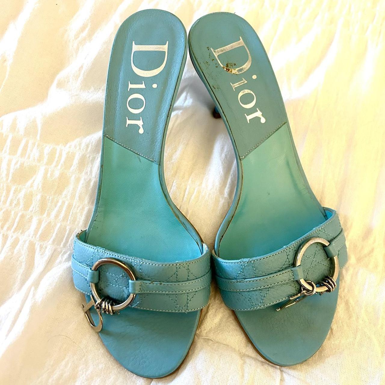 DIOR vintage blue kitten heels! Comes w dust bag! - Depop