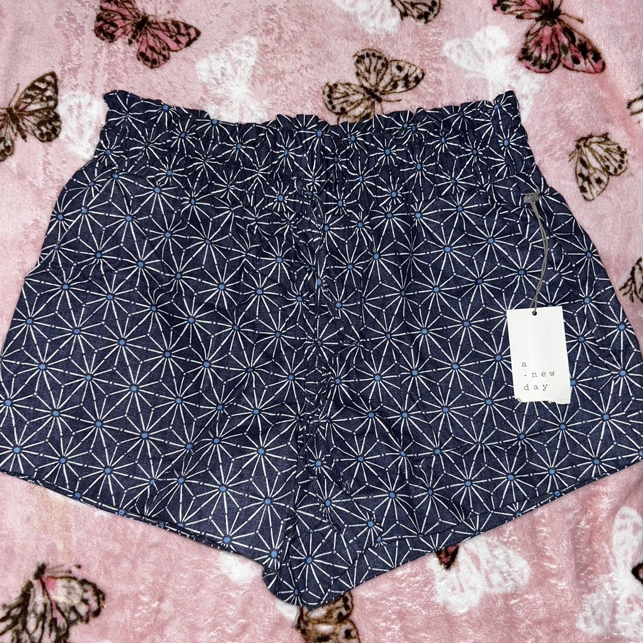 Blue patterned shorts - comfortable and stretchy -... - Depop