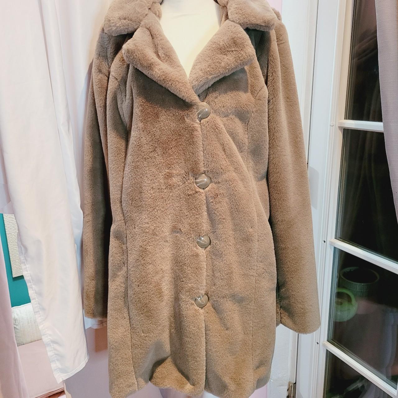 Dennis Basso Faux Fur Jacket Size Large Depop
