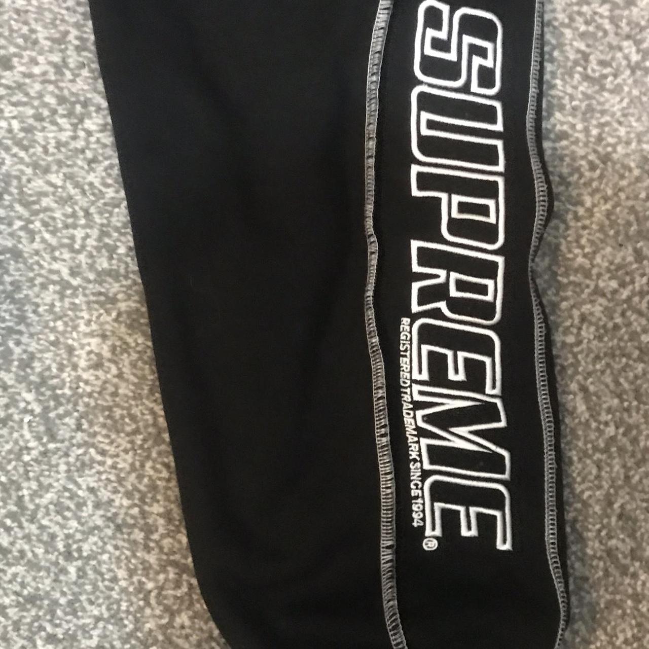 Black Supreme Joggers White Stitch Size Medium - Depop
