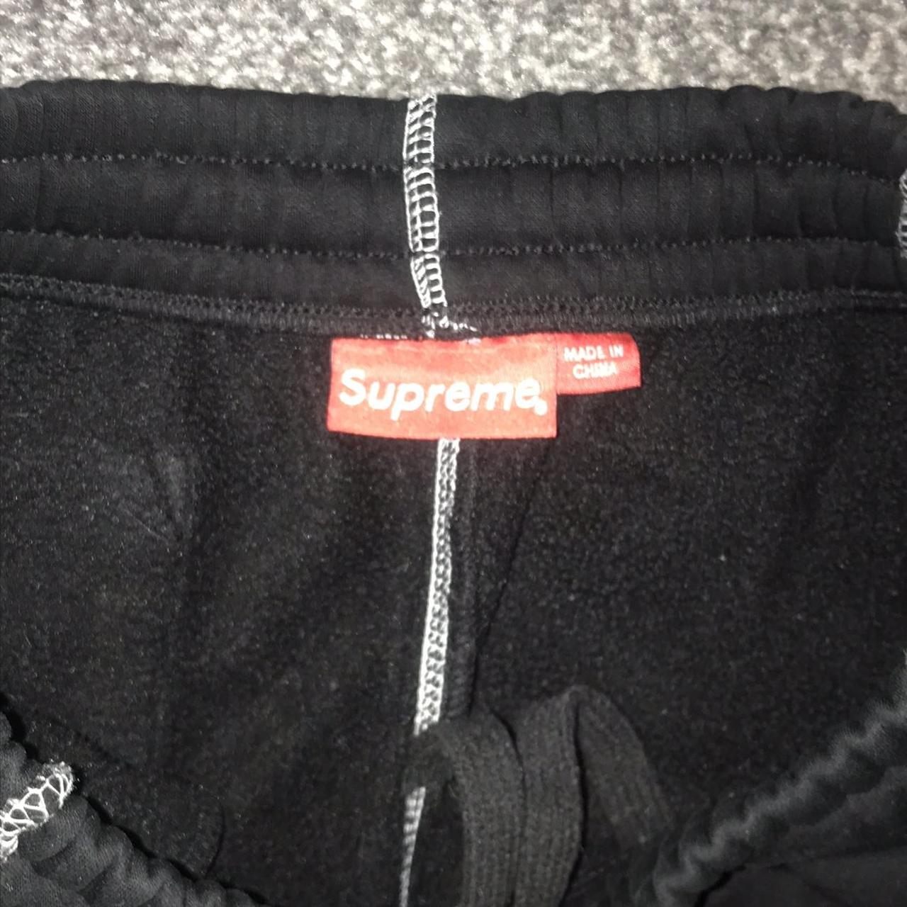 Black Supreme Joggers White Stitch Size Medium - Depop