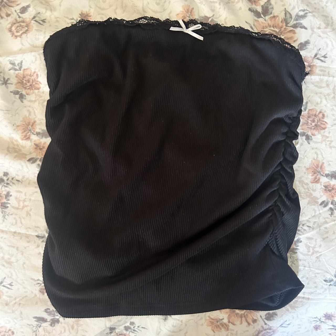 Black ribbed tube top #croptop | Depop