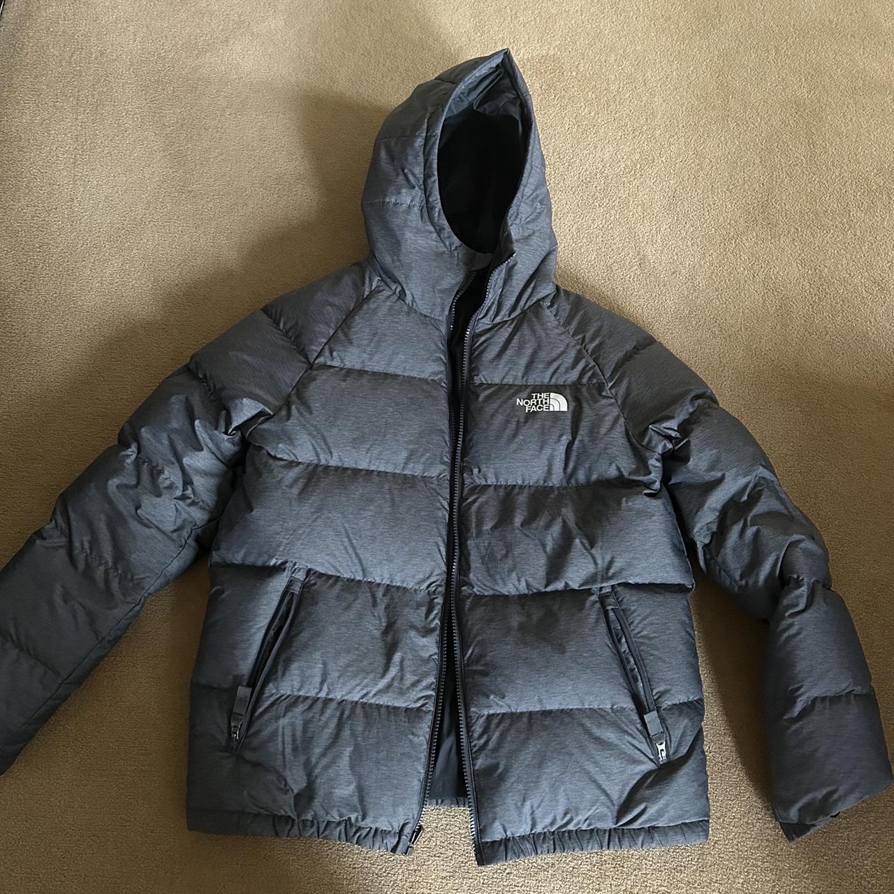 North Face 550 Puffer Jacket with Hood Logo front... - Depop