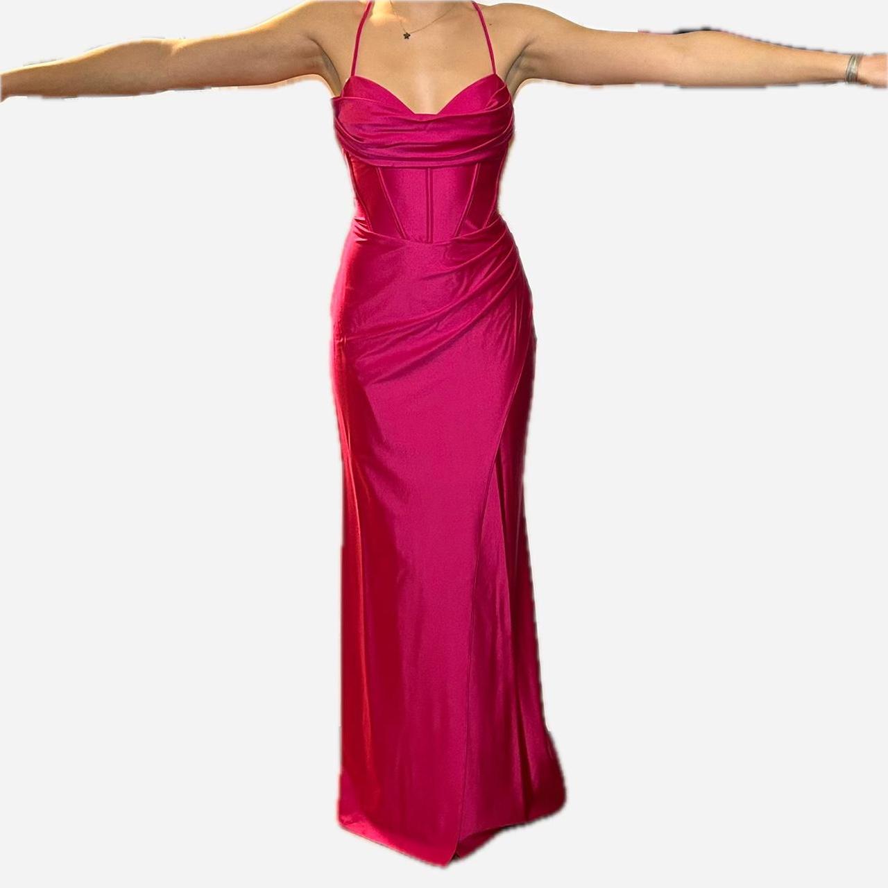 Hot Pink Prom Dress Built In Corset With Slight Depop