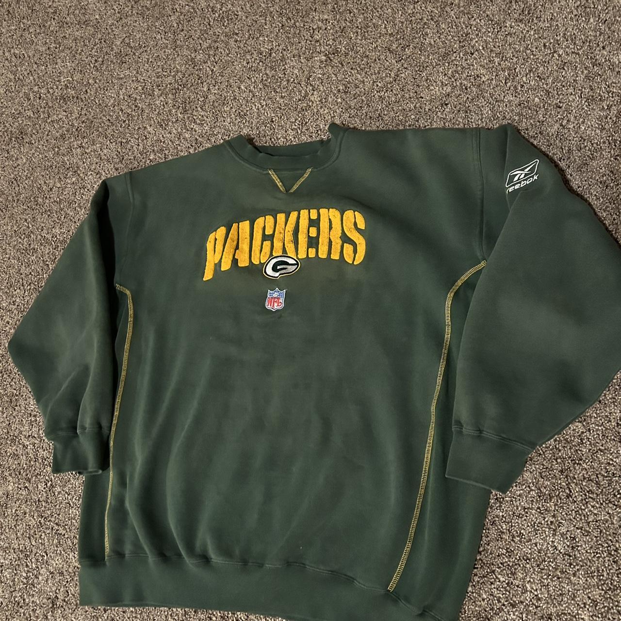 Vintage Reebok NFL Green Bay Packers heavy weight... | Depop