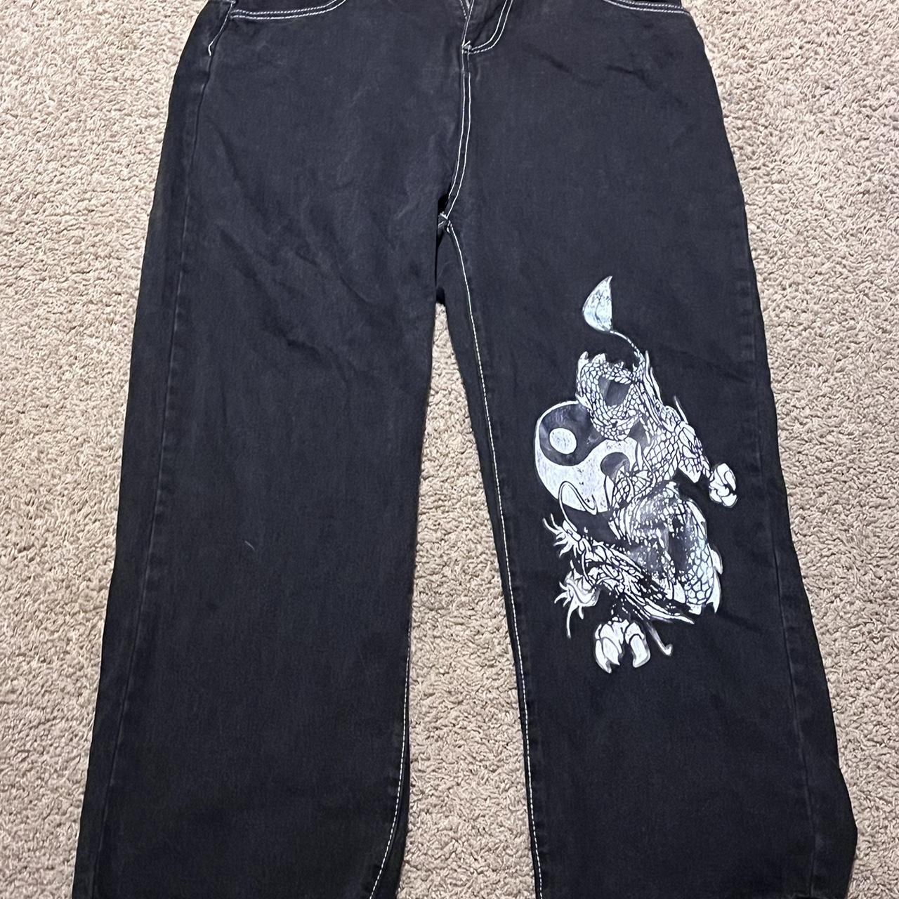 black jnco like jeans 30x32 brand... - Depop