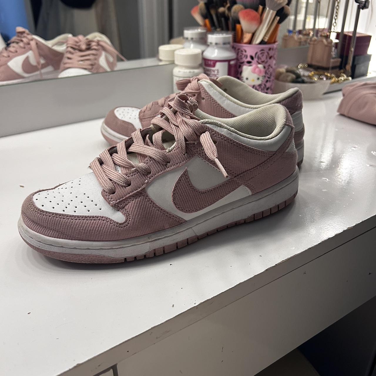 Pink Nike dunks Suede Size 7 in women’s - Depop