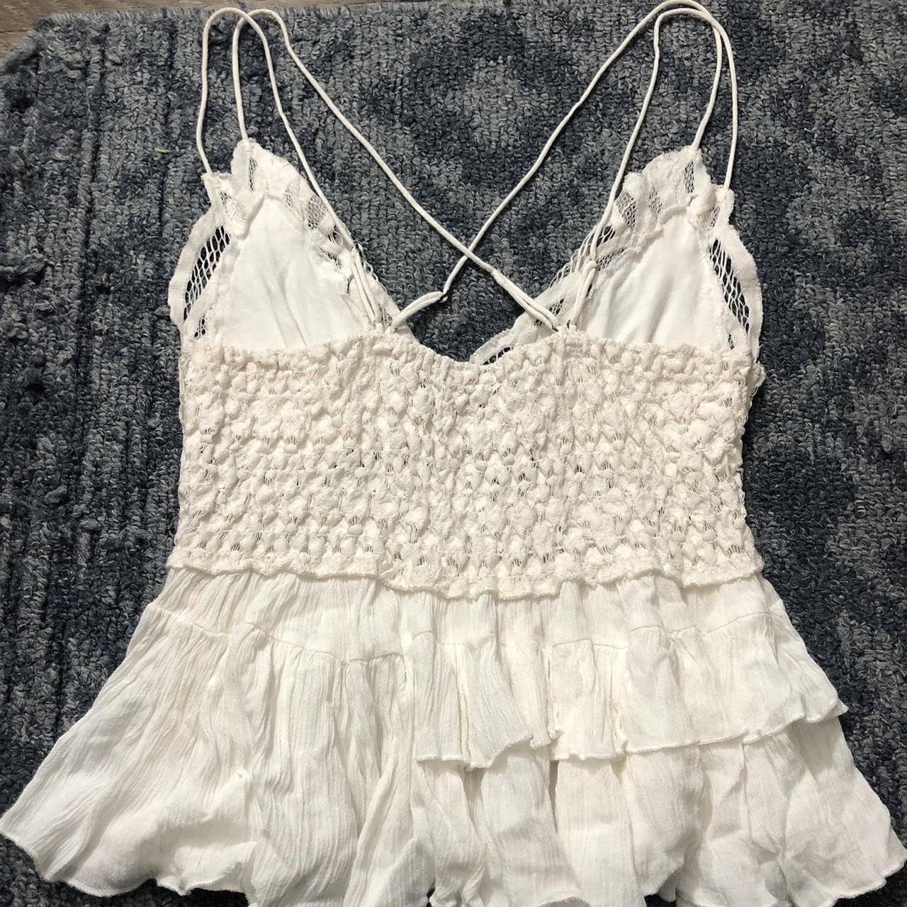 Free People brand: Cute spaghetti-strap ruffle top... - Depop