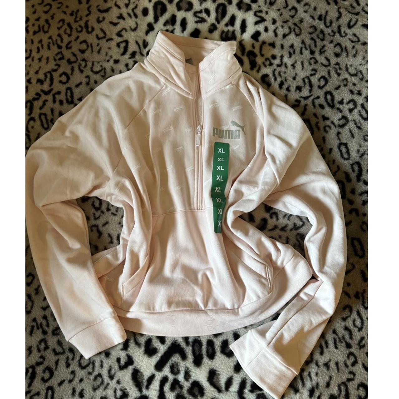 Puma light pink pullover sweater athlete stretchy ... - Depop