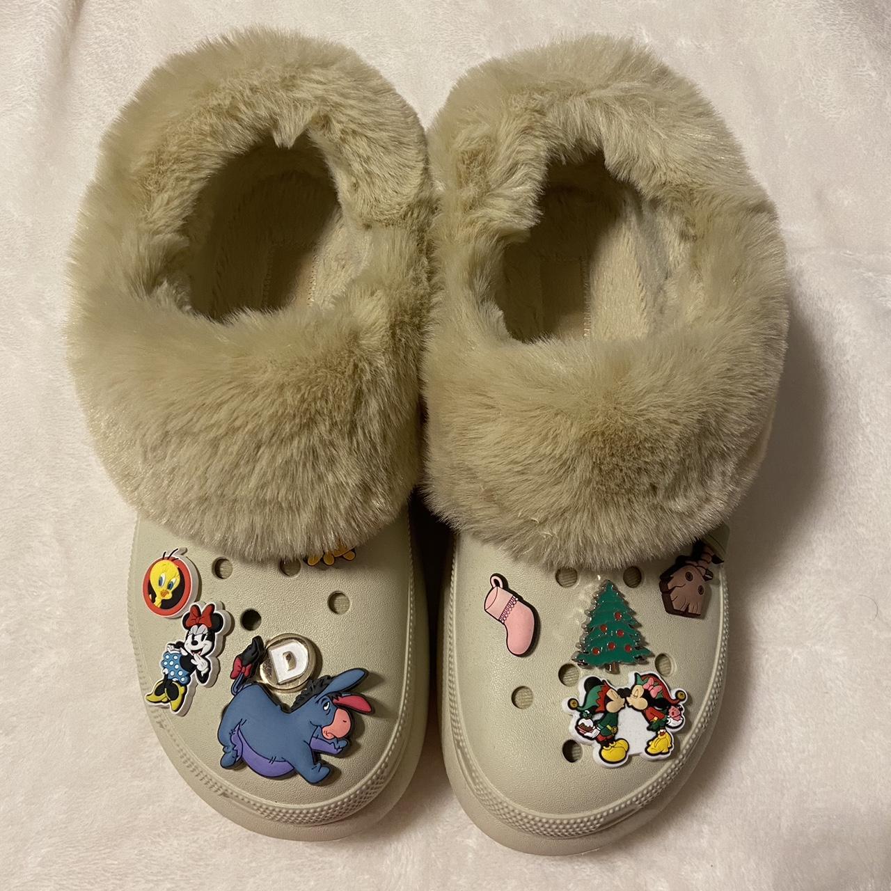 NEW fuzzy crocs (without charms), never worn... - Depop