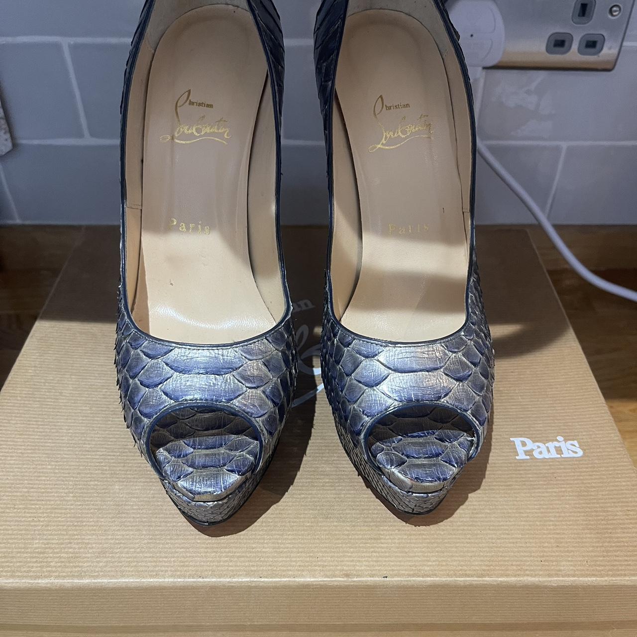 Christian Louboutin - Lady peep 150 python amure... - Depop