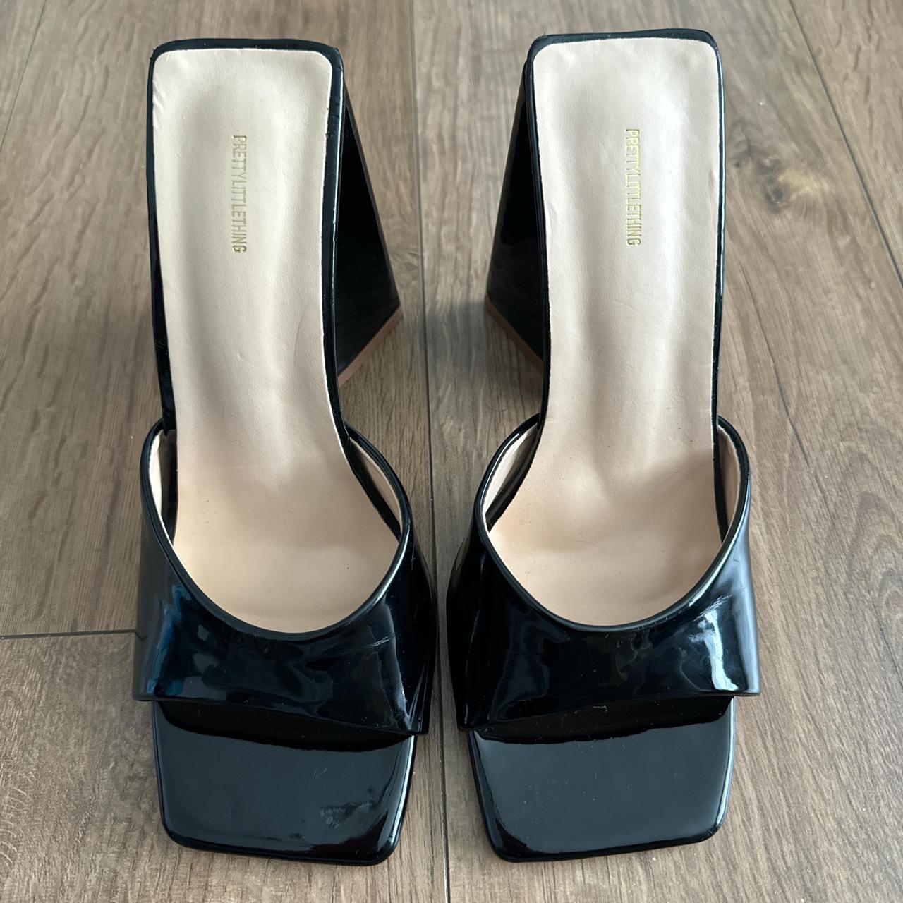 Pretty little thing black block heels. Worn once - Depop