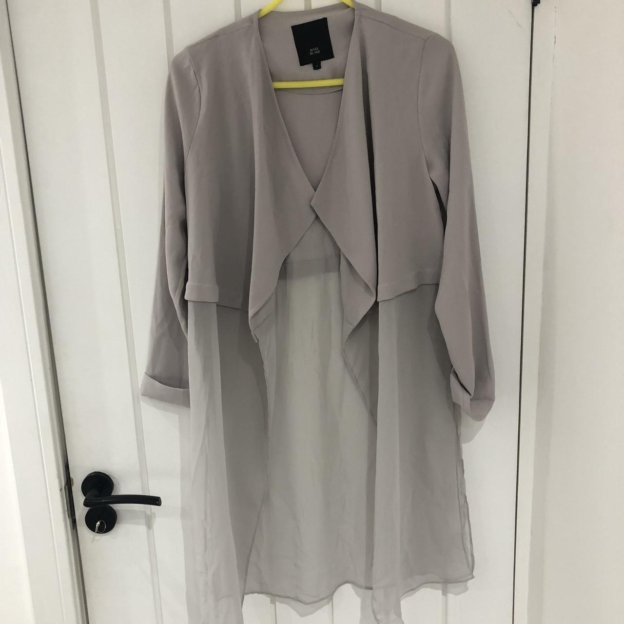 Grey duster jacket🤍 #jacket #duster #riverisland #grey - Depop