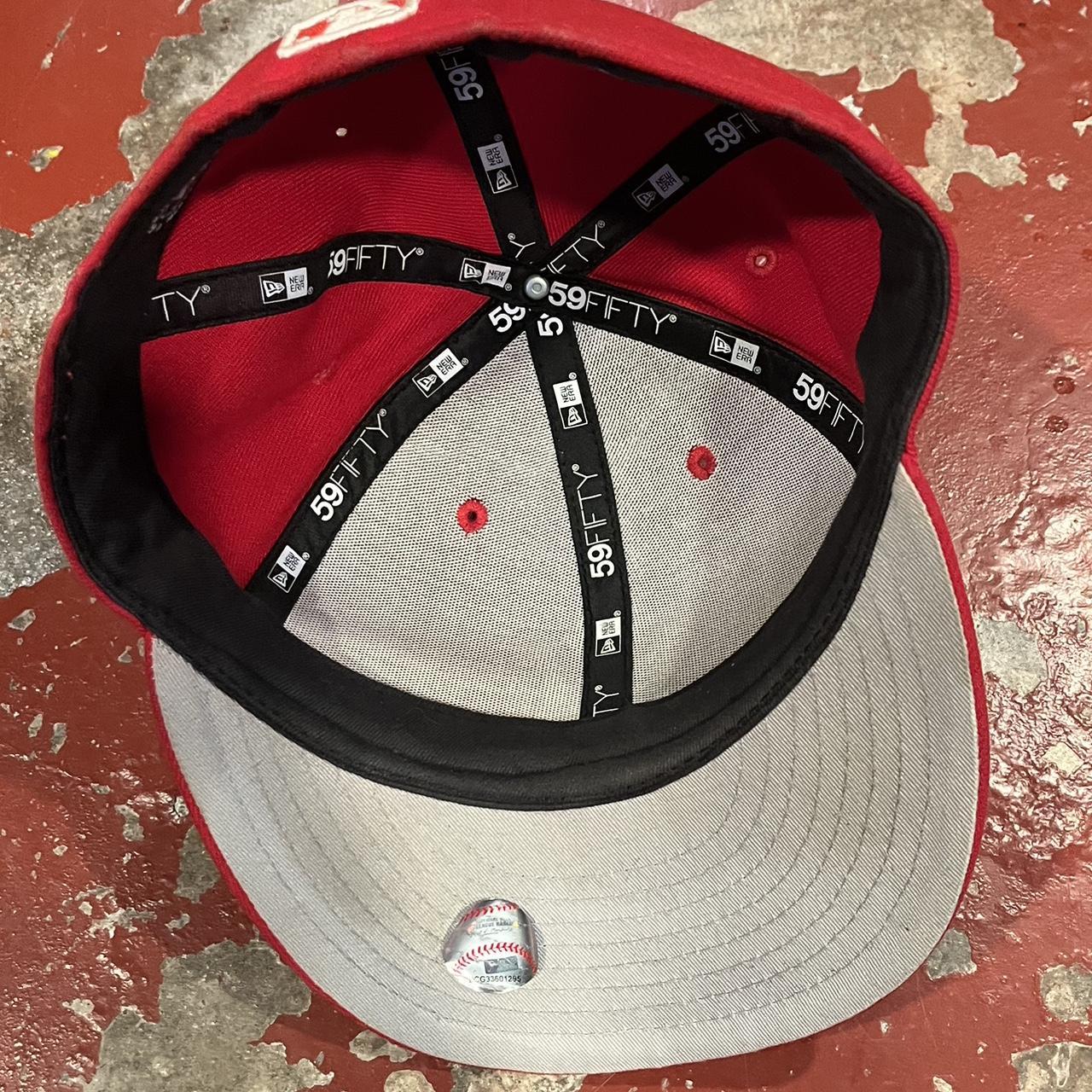 NE NY fitted cap - Red - Used - Depop
