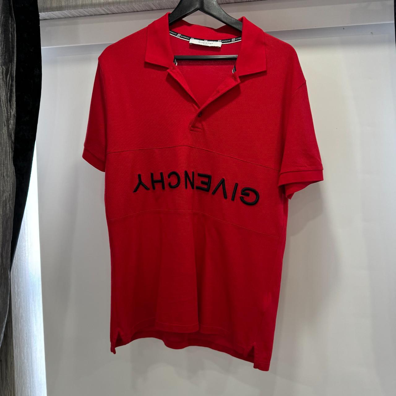 Red Givenchy Polo Top Worn Twice - Depop