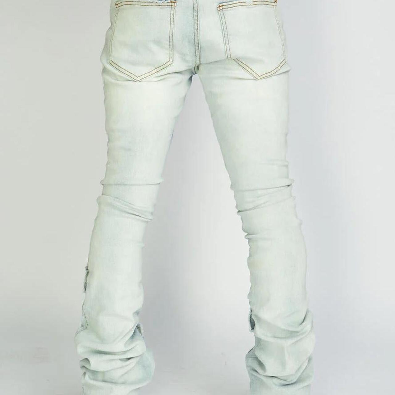 Politics Stacked Multi Pocket Flare Jeans Worn 3... - Depop