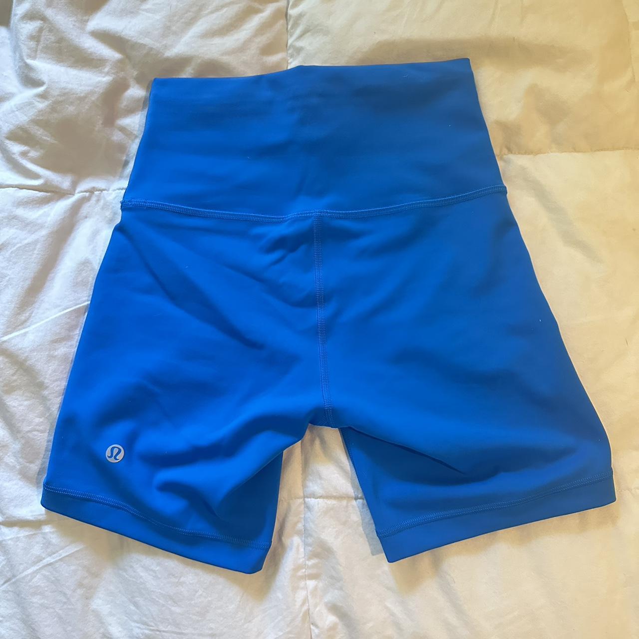 Lululemon poolside blue 4’inch biker shorts Size 4 NWOT - Depop