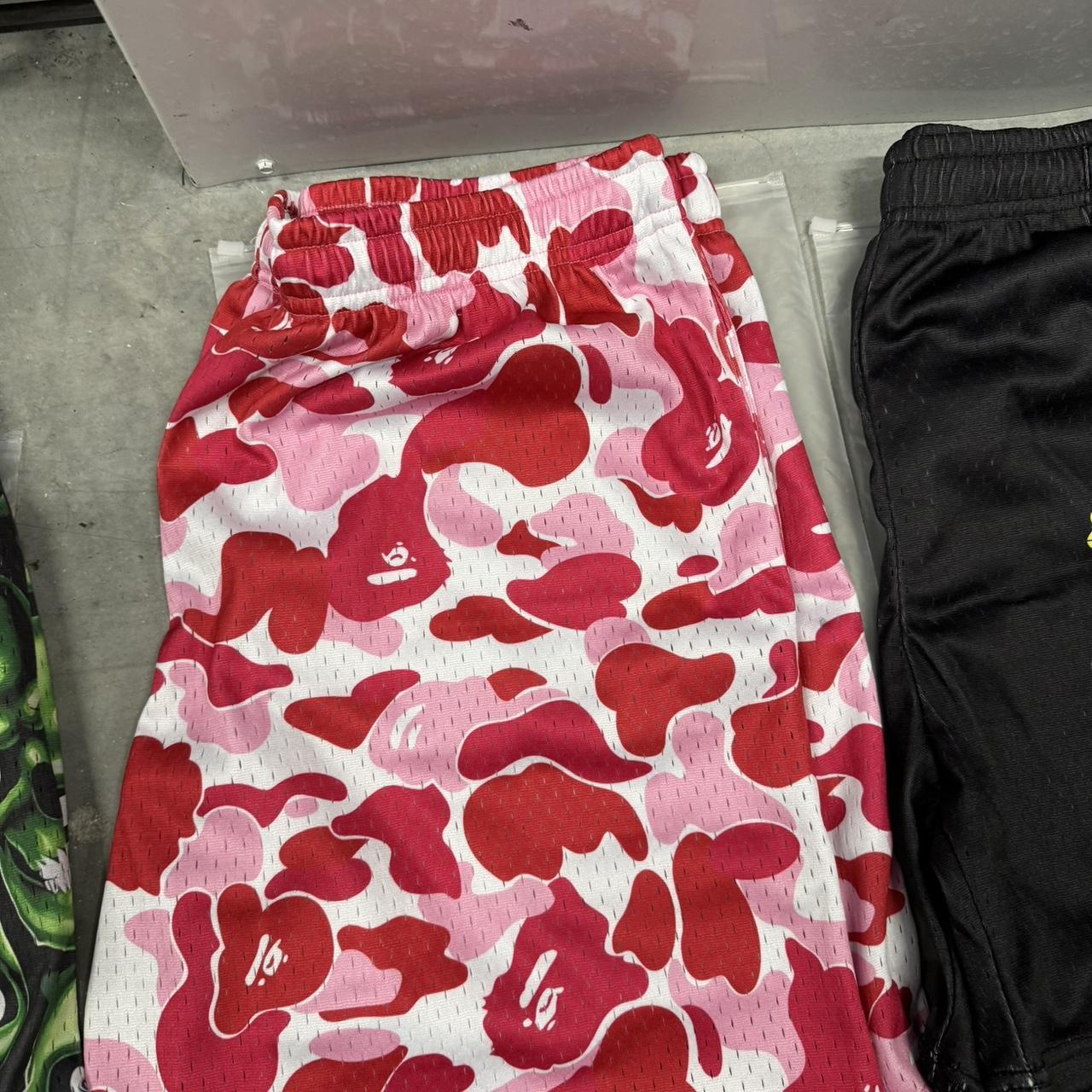 Pink Bape Mesh Short - Depop